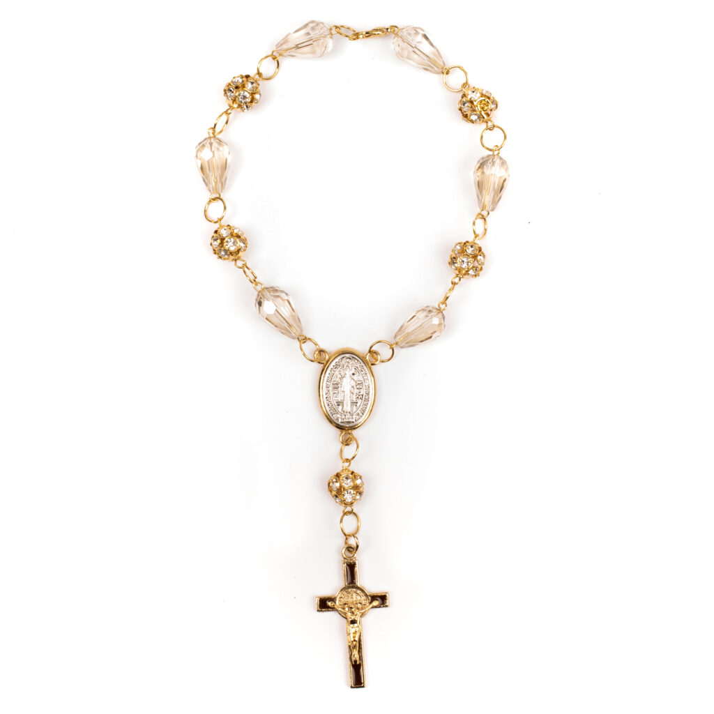 269 Decenario de San Benito de cristal modelo gota – San Rafael Arcángel