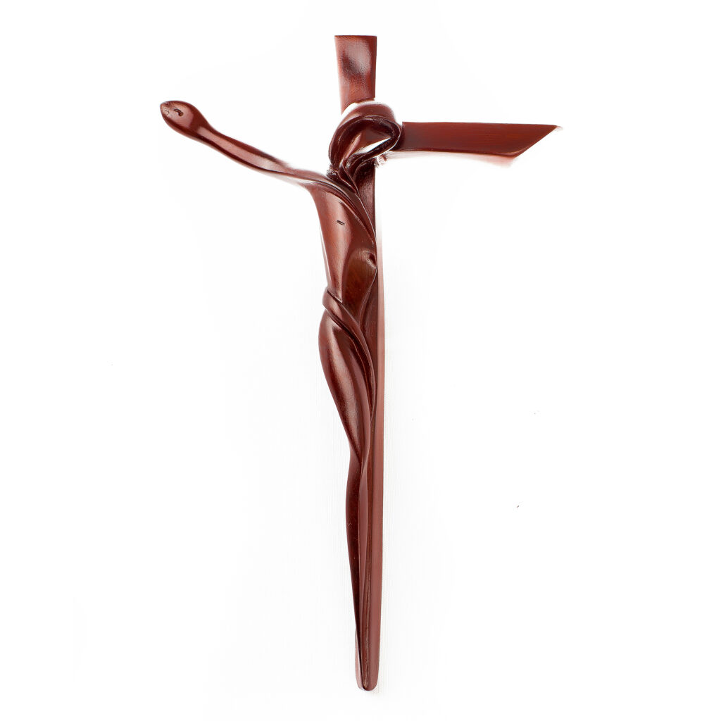 35 Cristo modelo Dalí, cruz material resina pintado imitación madera ...